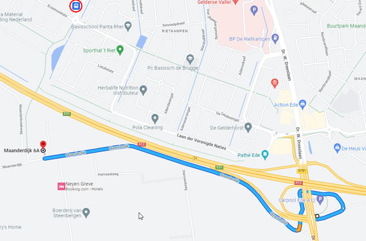 Routebeschrijving Theehuis 't Groene Veld